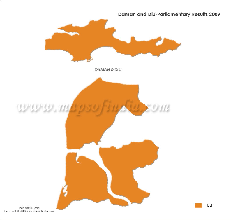 Daman & Diu General (Lok Sabha) Election Results 2014, 2009 and 2004
