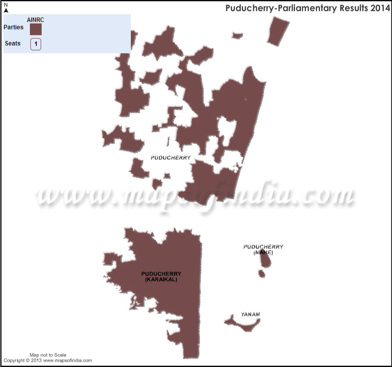 Pondicherry General (Lok Sabha) Election Results 2014, 2009 and 2004