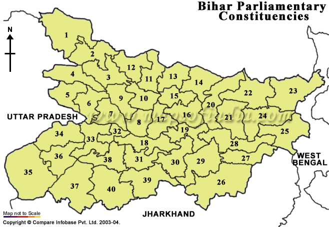 Bihar Parliamentary map, Parliamentary map of India, Parliamentary map ...