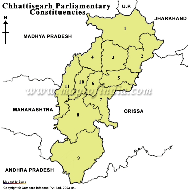 Chhattisgarh Parliamentary map, Parliamentary map of India ...