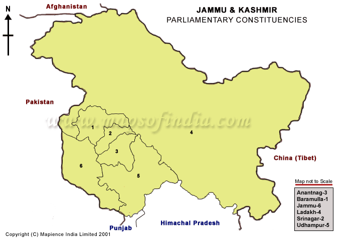 Jammu & Kashmir Parliamentary map, Parliamentary map of India ...