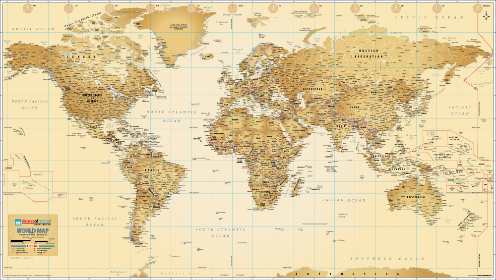 Antique Look World Map