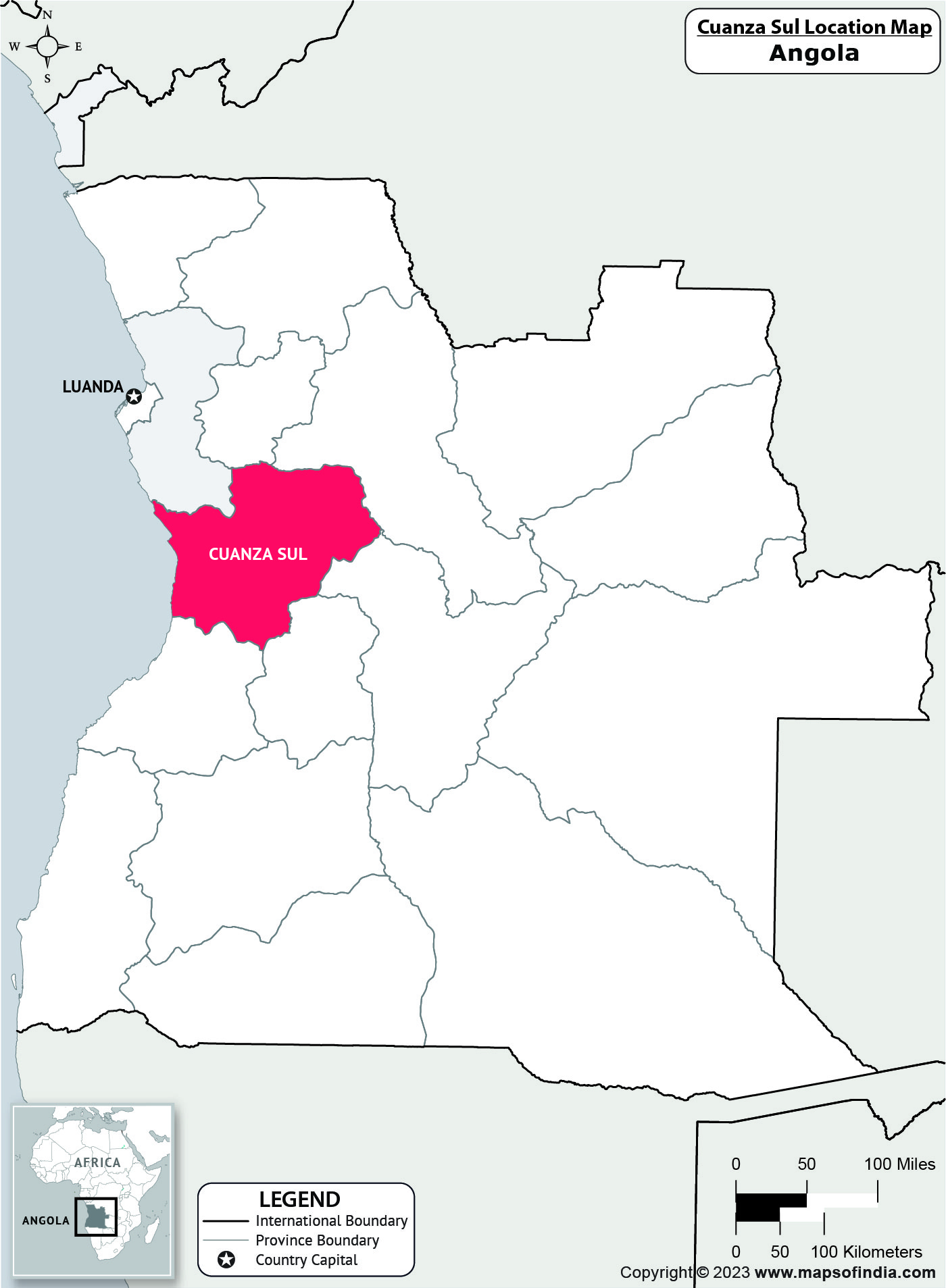 Cuanza Sul, Google Map, Angola | Google Map of Cuanza Sul Satellite View