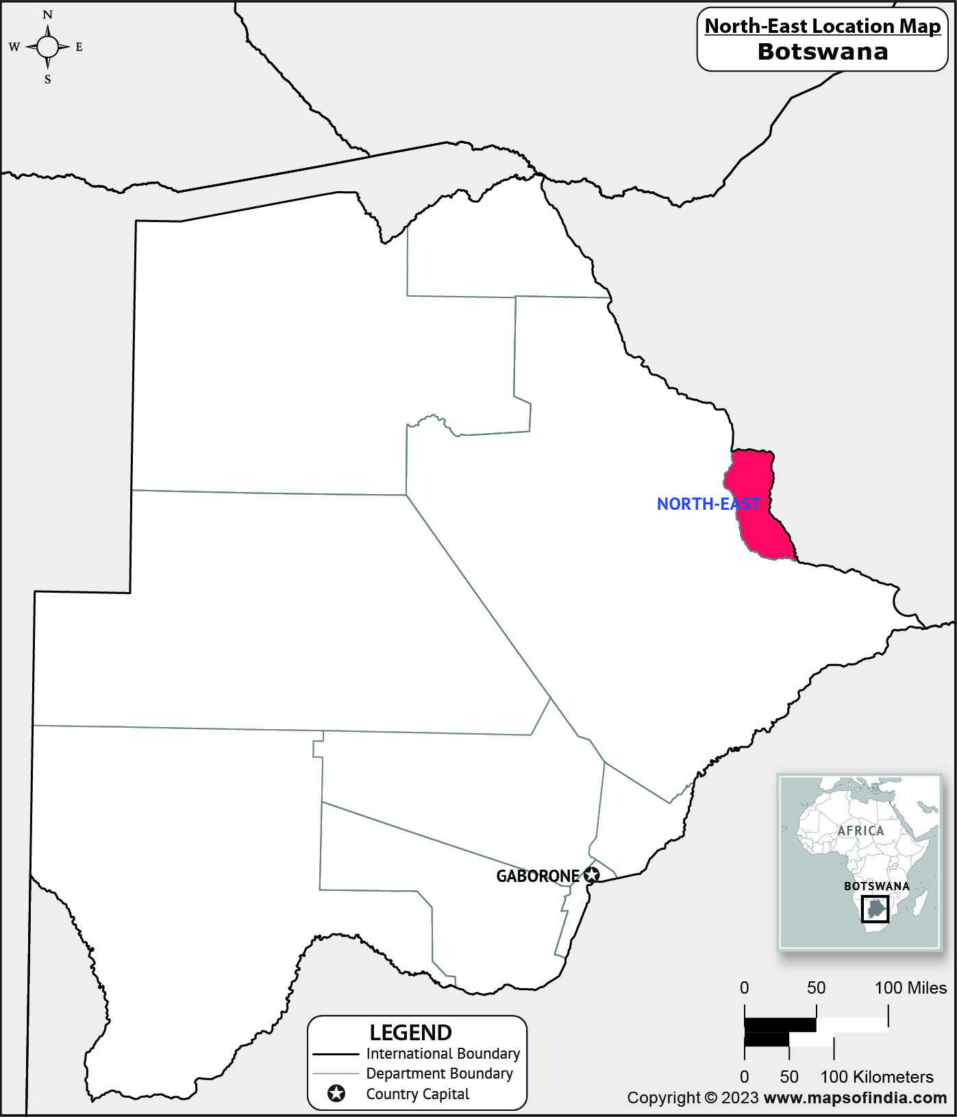 Where is North East Located in Botswana? | North East Location Map in ...