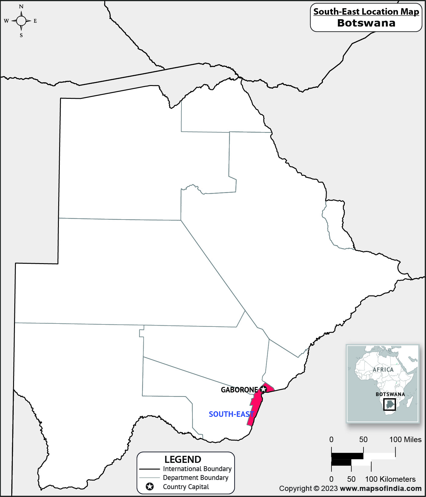South East, Google Map, Botswana | Google Map of South East Satellite View