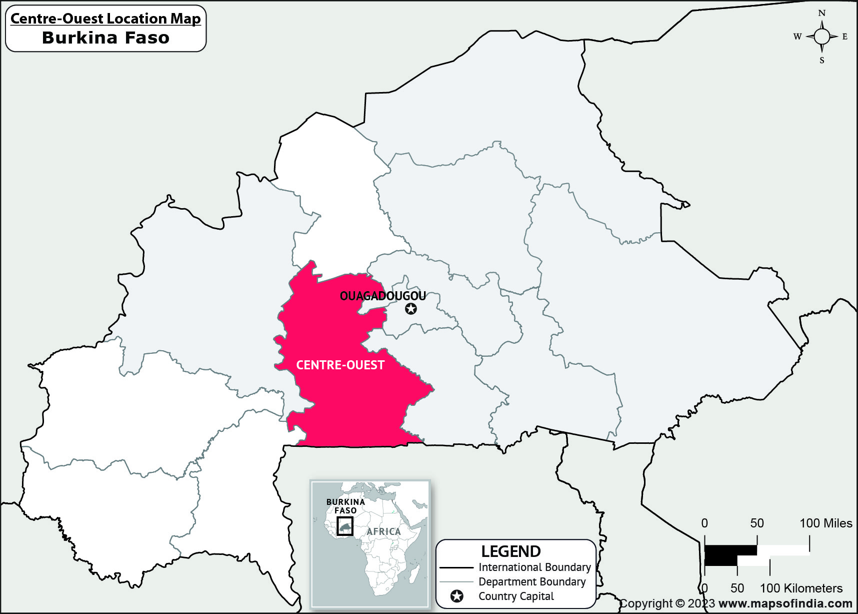 Where is Centre Ouest Located in Burkina Faso? | Centre Ouest Location Map in the Burkina Faso