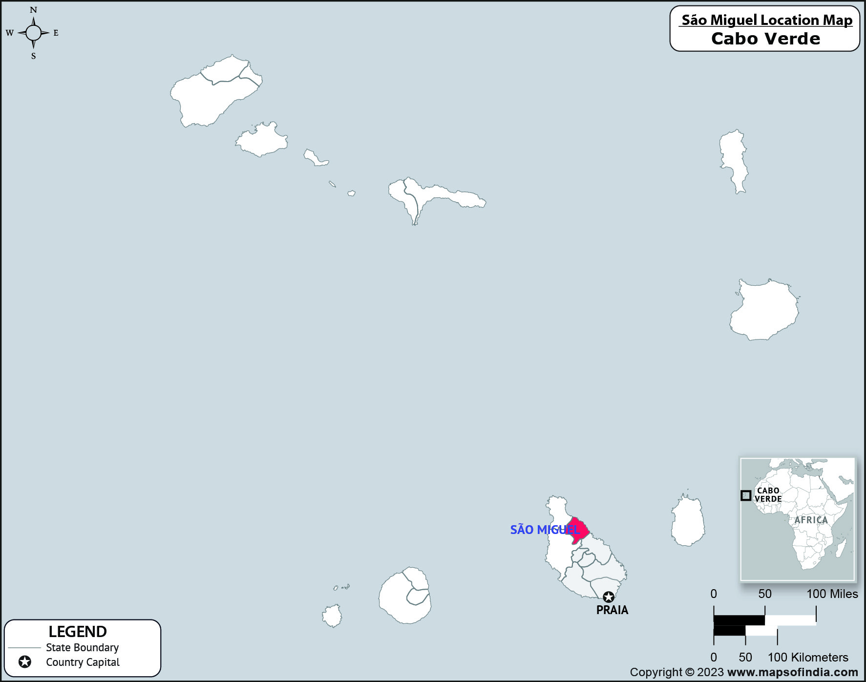 Sao Miguel, Google Map, Cabo Verde | Google Map of Sao Miguel Satellite ...