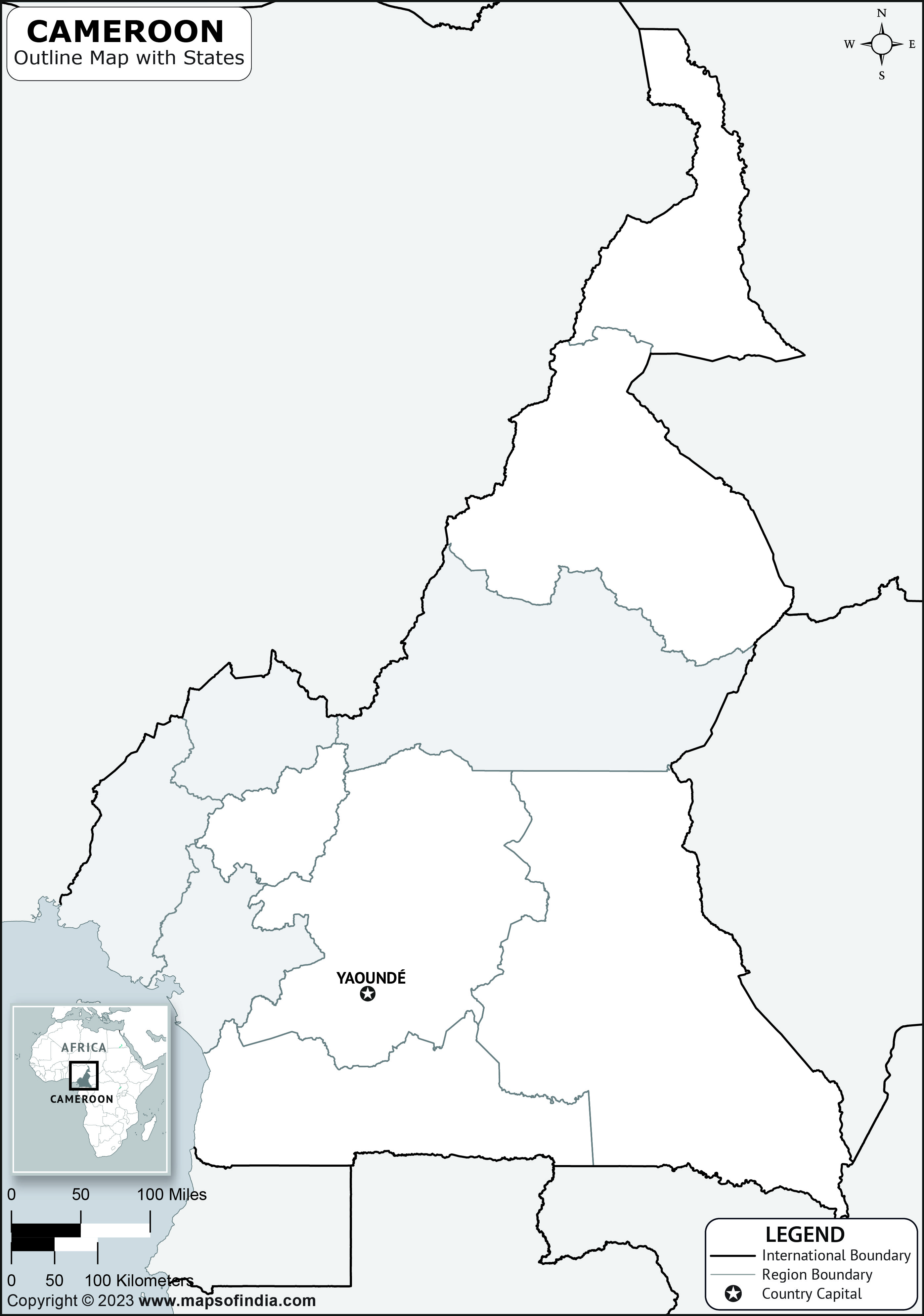 cameroon map outline