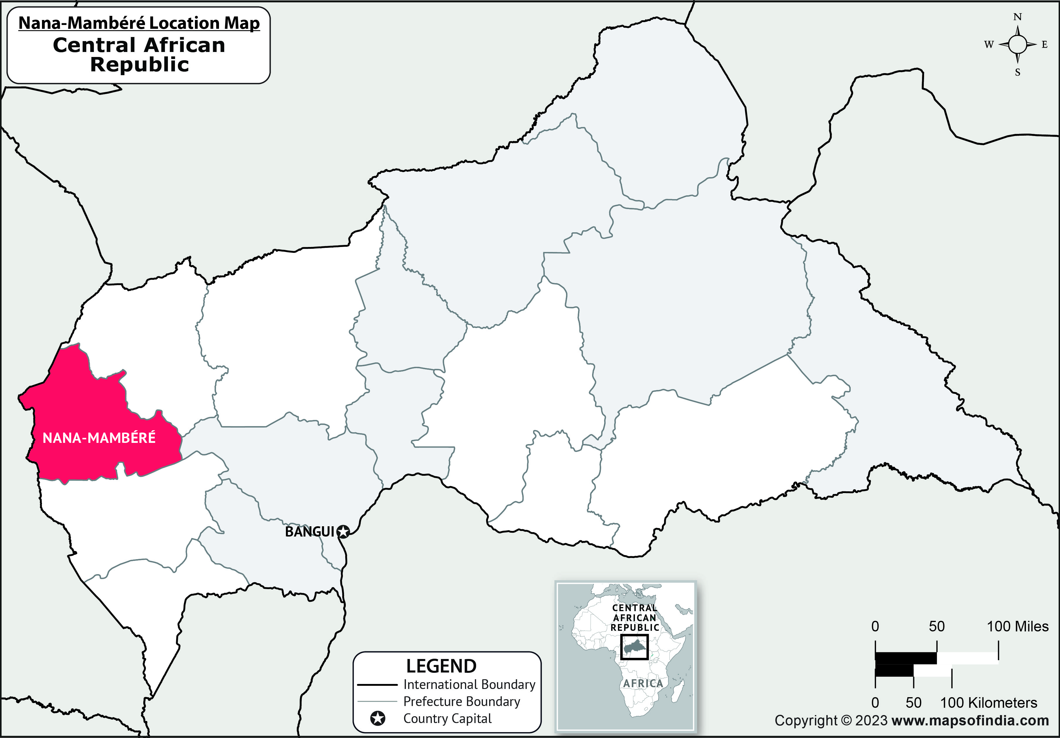 Nana Mambere, Google Map, Central African Republic | Google Map of Nana ...