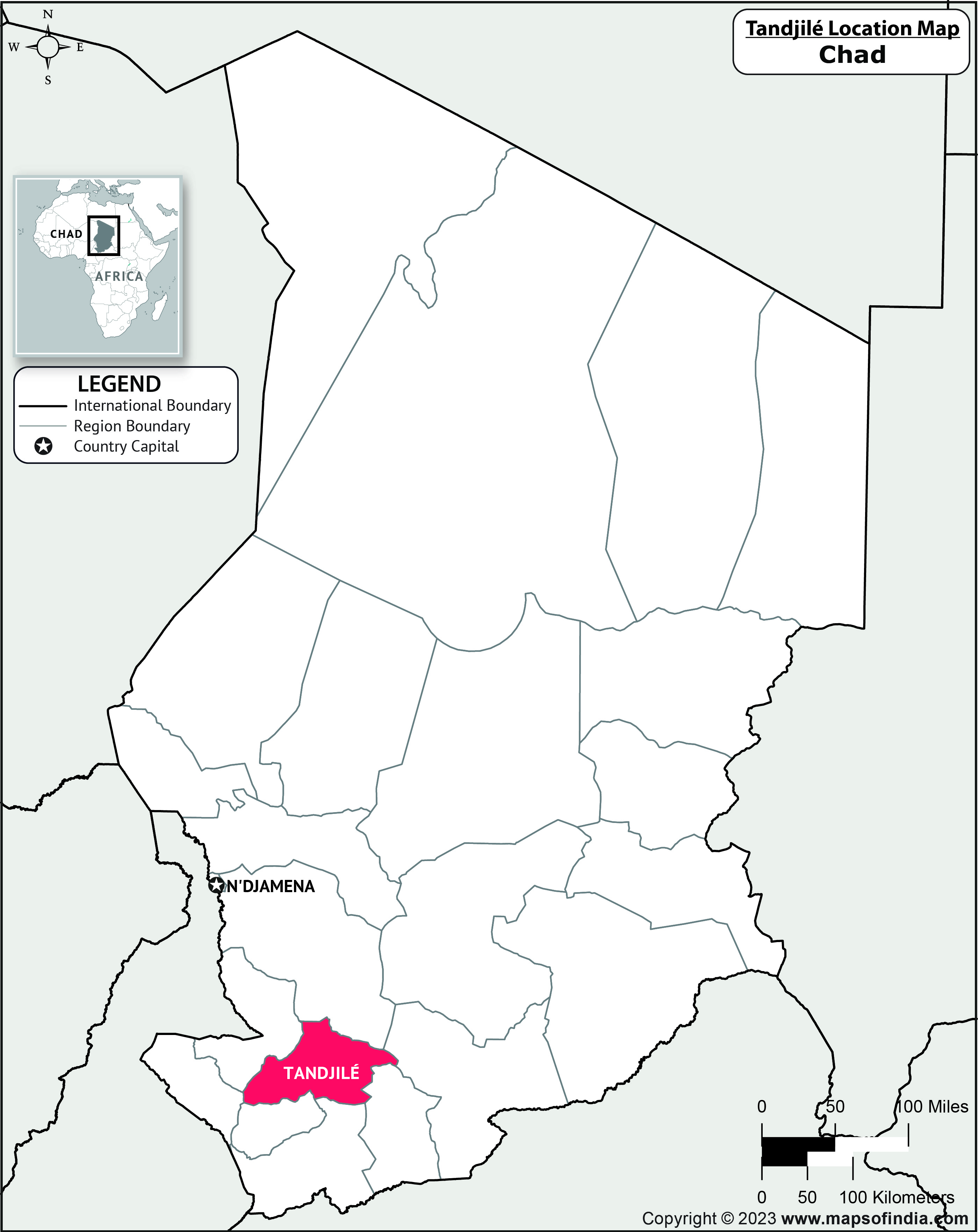 Where is Tandjile Located in Chad? | Tandjile Location Map in the Chad