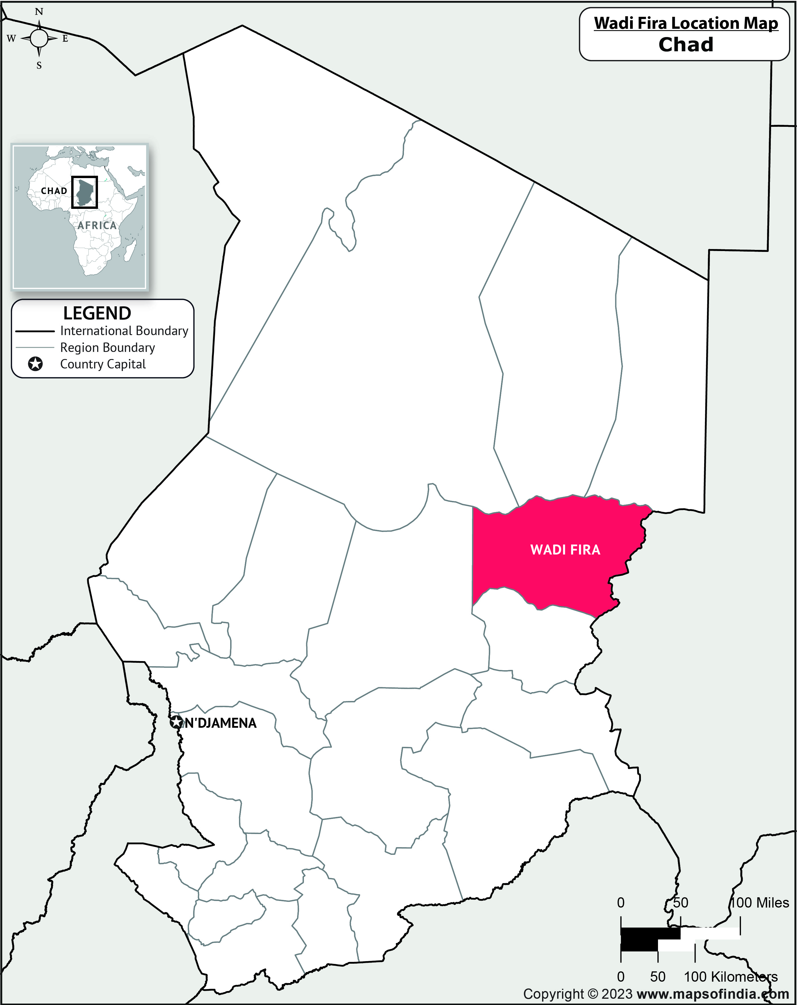 Where is Wadi Fira Located in Chad? | Wadi Fira Location Map in the Chad
