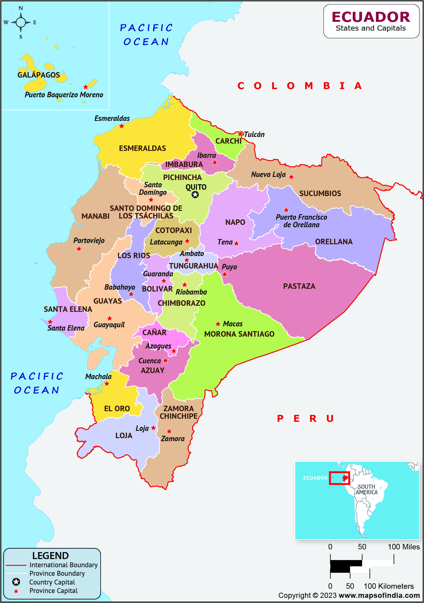 Ecuador Provinces And Capitals List And Map List Of 48 OFF