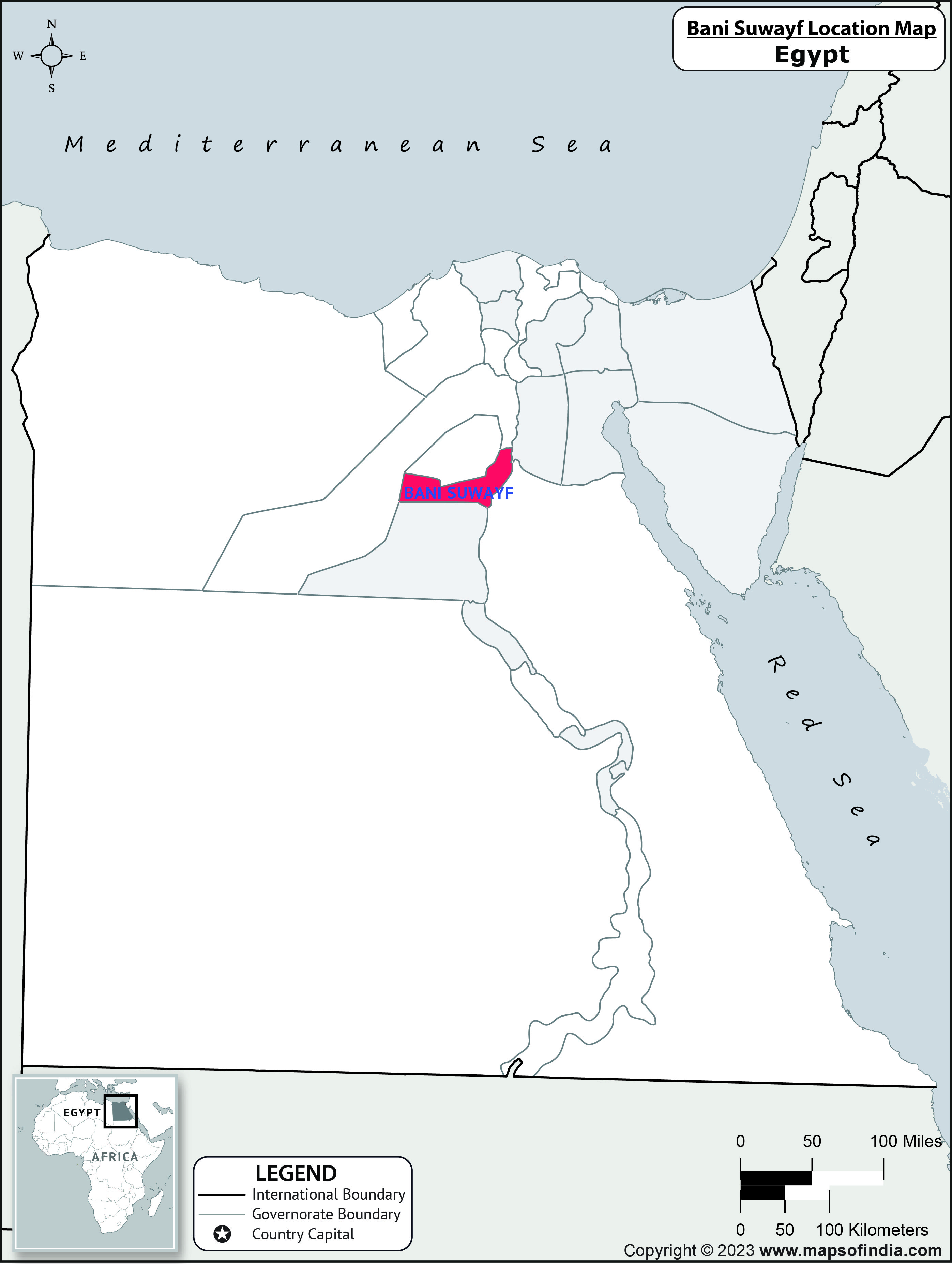 Where is Bani Suwayf Located in Egypt? | Bani Suwayf Location Map in the Egypt