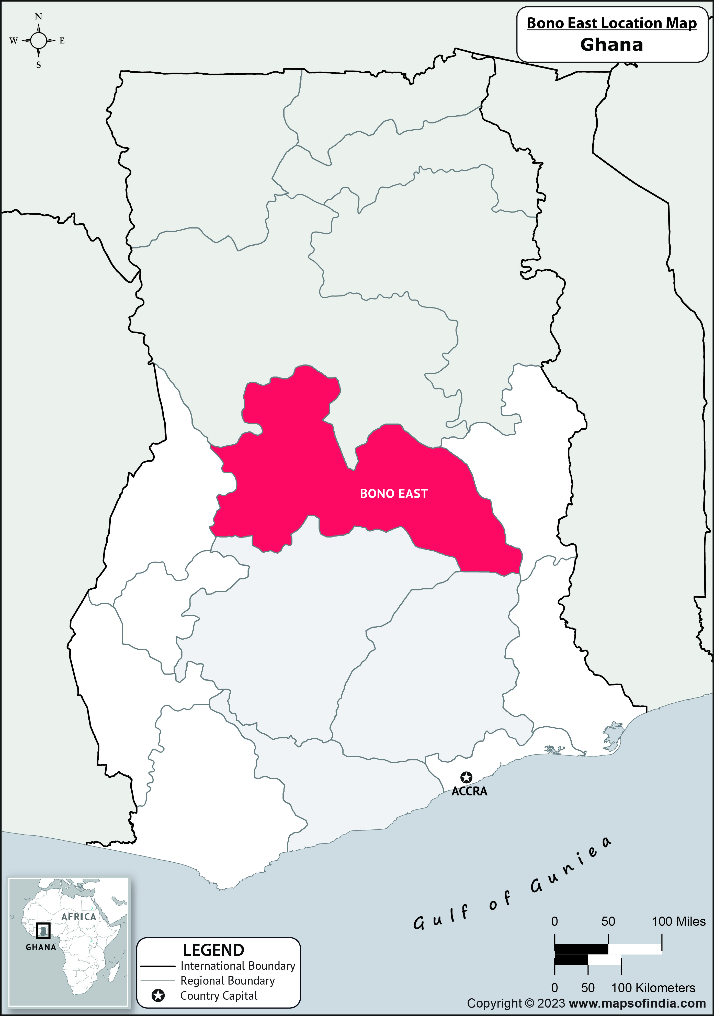 Bono-East, Google Map, Ghana | Google Map of Bono-East Satellite View