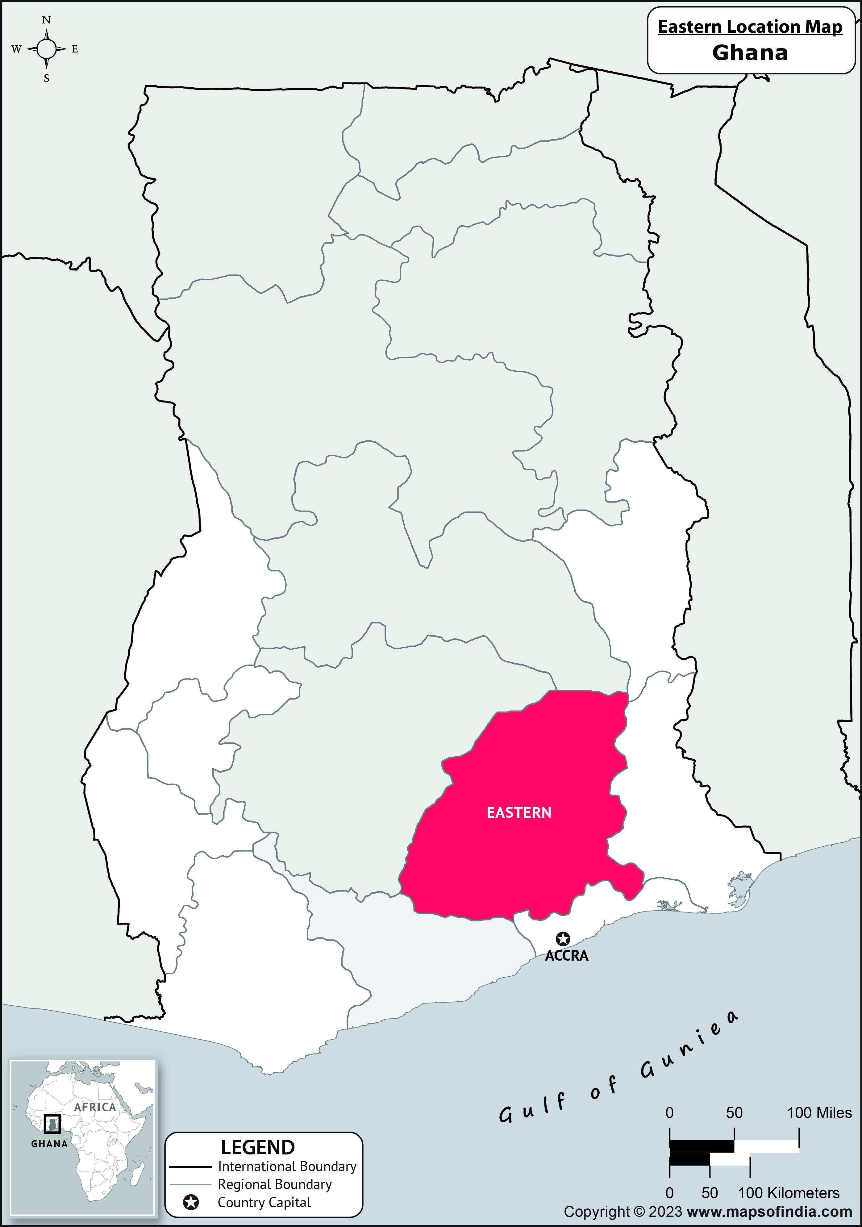 Eastern, Google Map, Ghana | Google Map of Eastern Satellite View