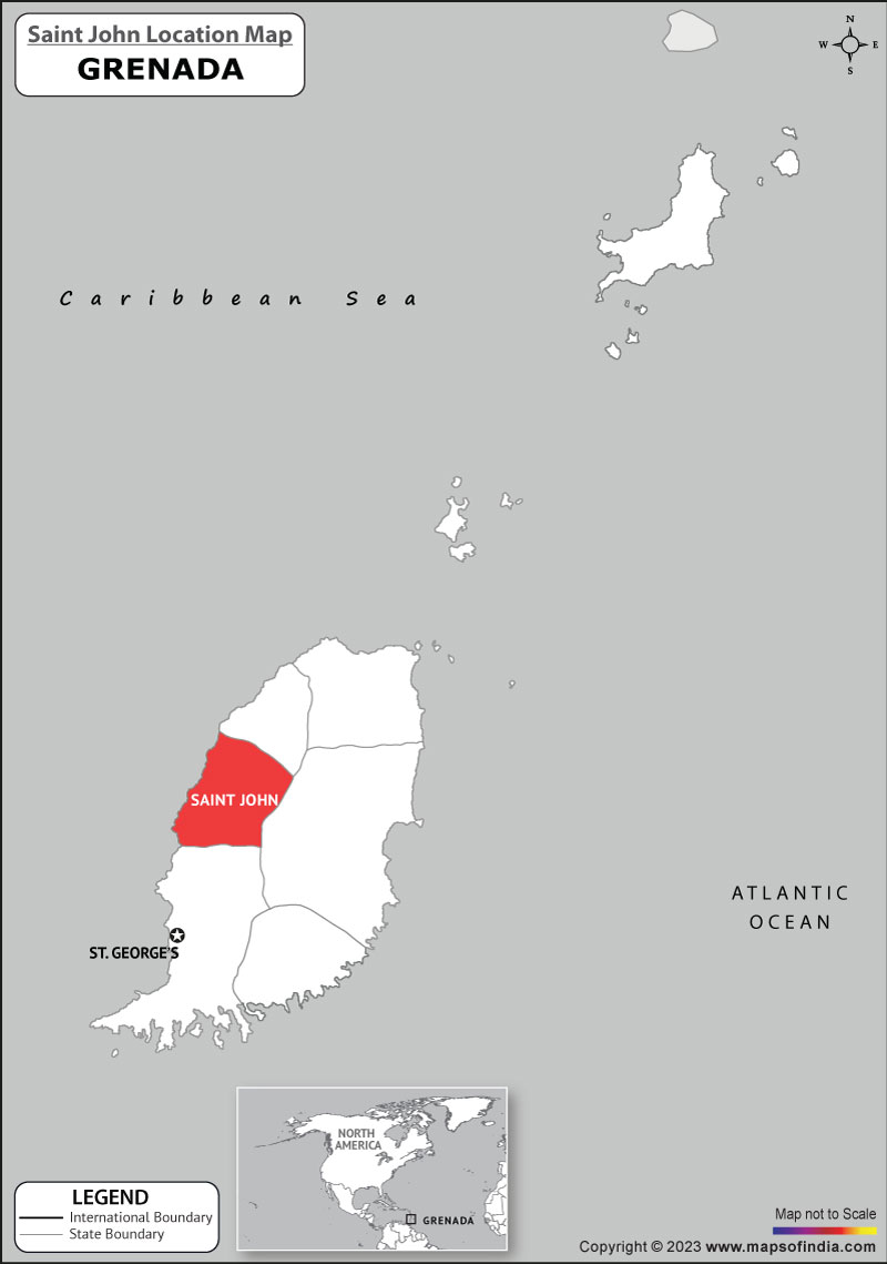 Where is Saint John Located in Grenada? | Saint John Location Map in ...