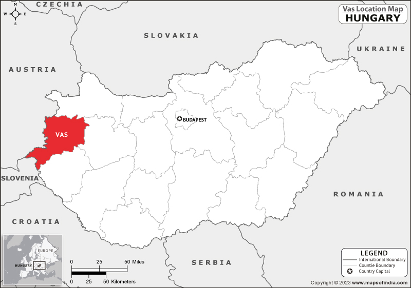 Where is Vas Located in Hungary? | Vas Location Map in the Hungary