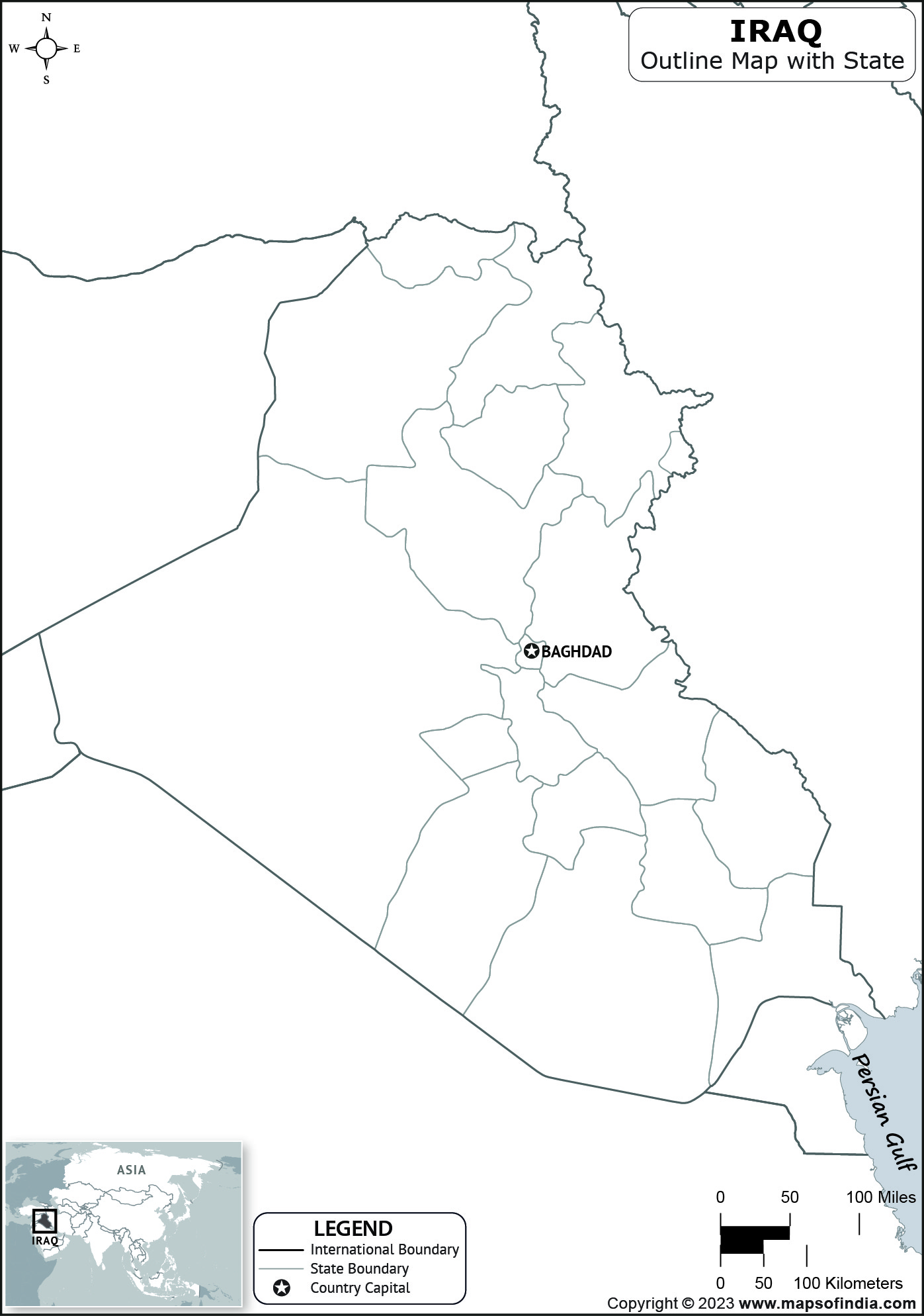 Map Of Iraq Outline