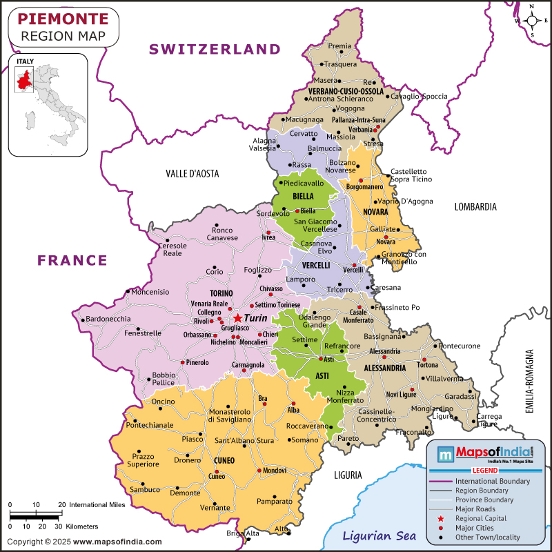 Piedmont (Piemonte) Map & Facts | Italy Region Guide