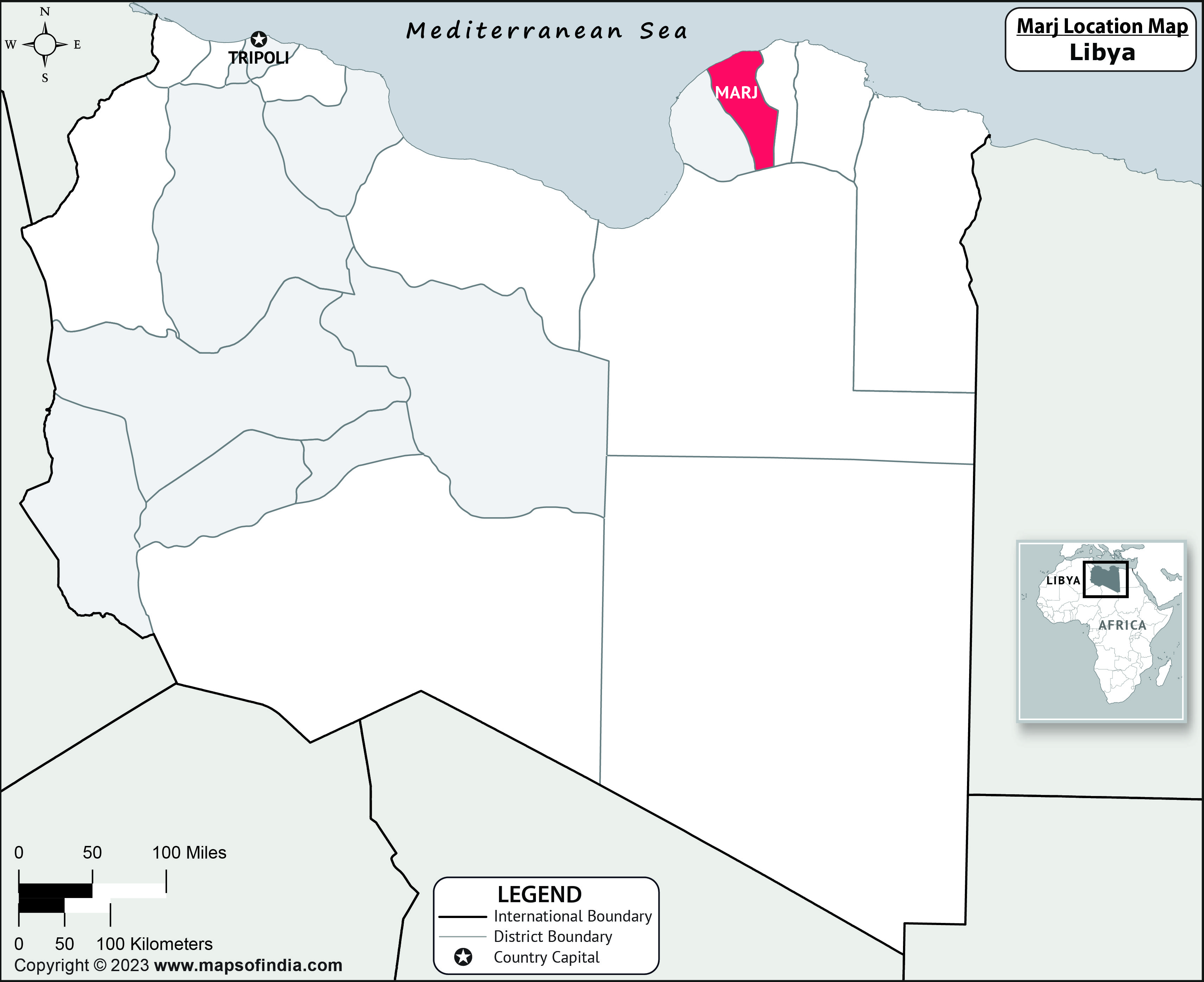 Where is Marj Located in Libya? | Marj Location Map in the Libya