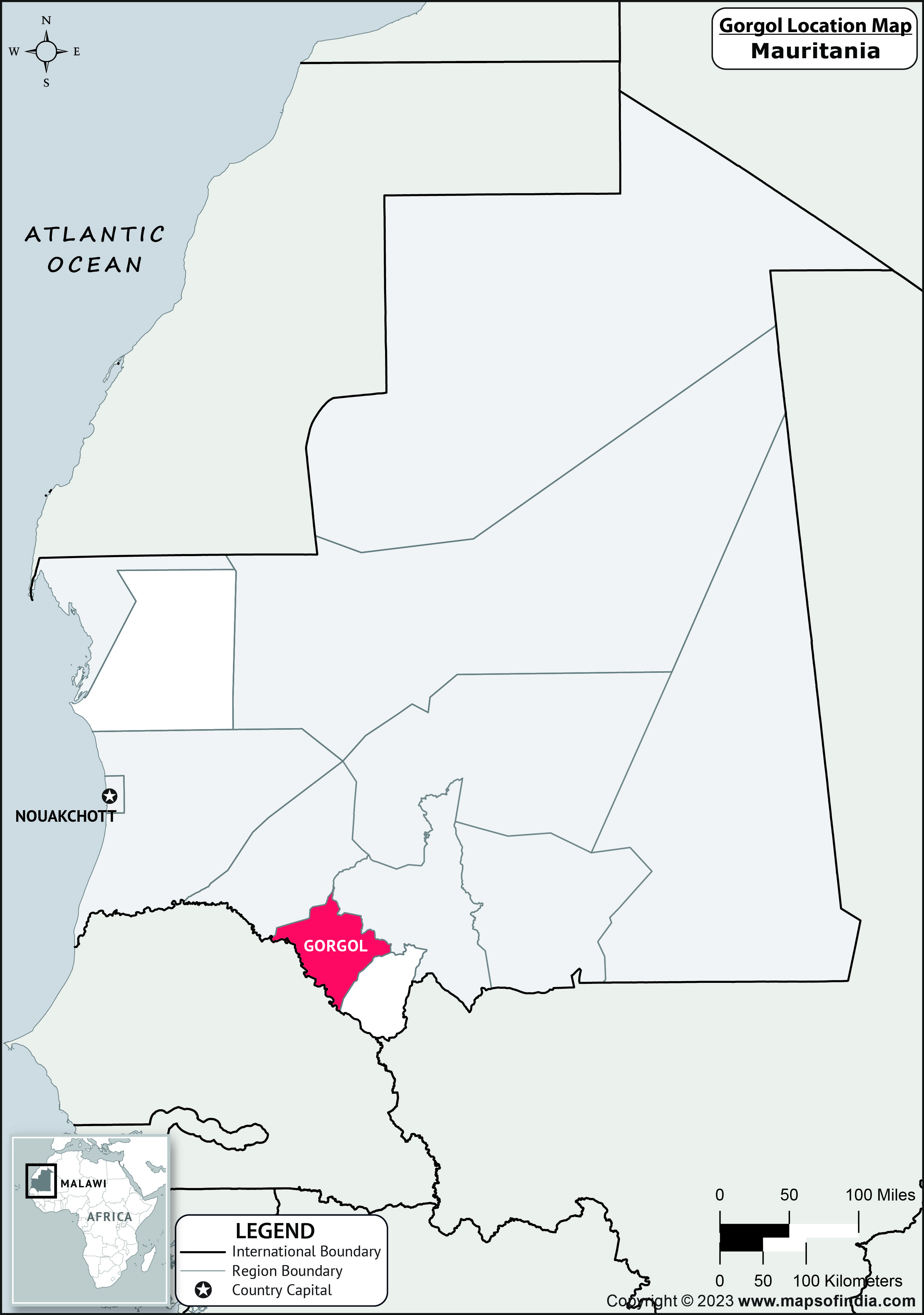 Where is Gorgol Located in Mauritania? | Gorgol Location Map in the ...