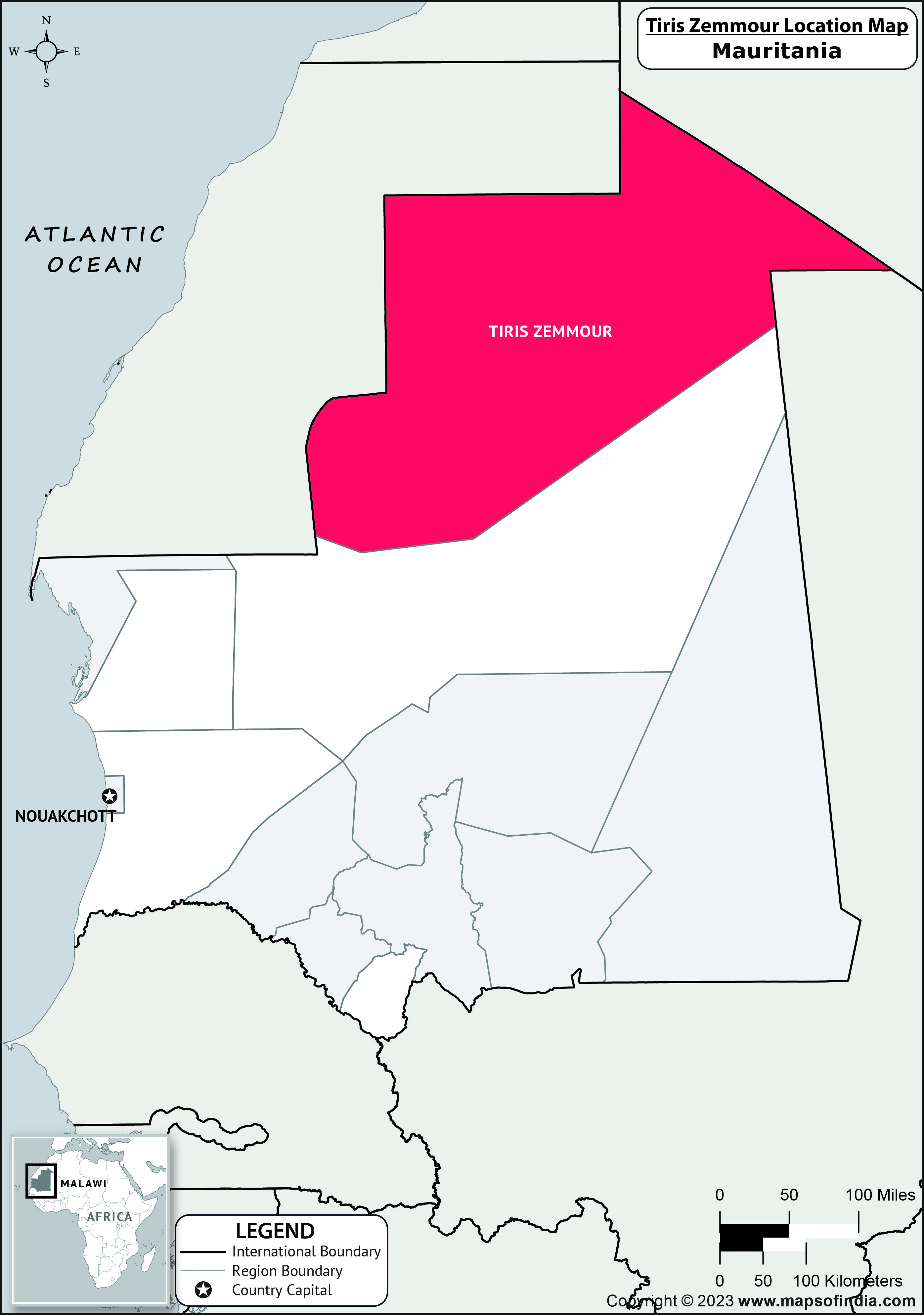 Tiris Zemmour, Google Map, Mauritania | Google Map of Tiris Zemmour ...