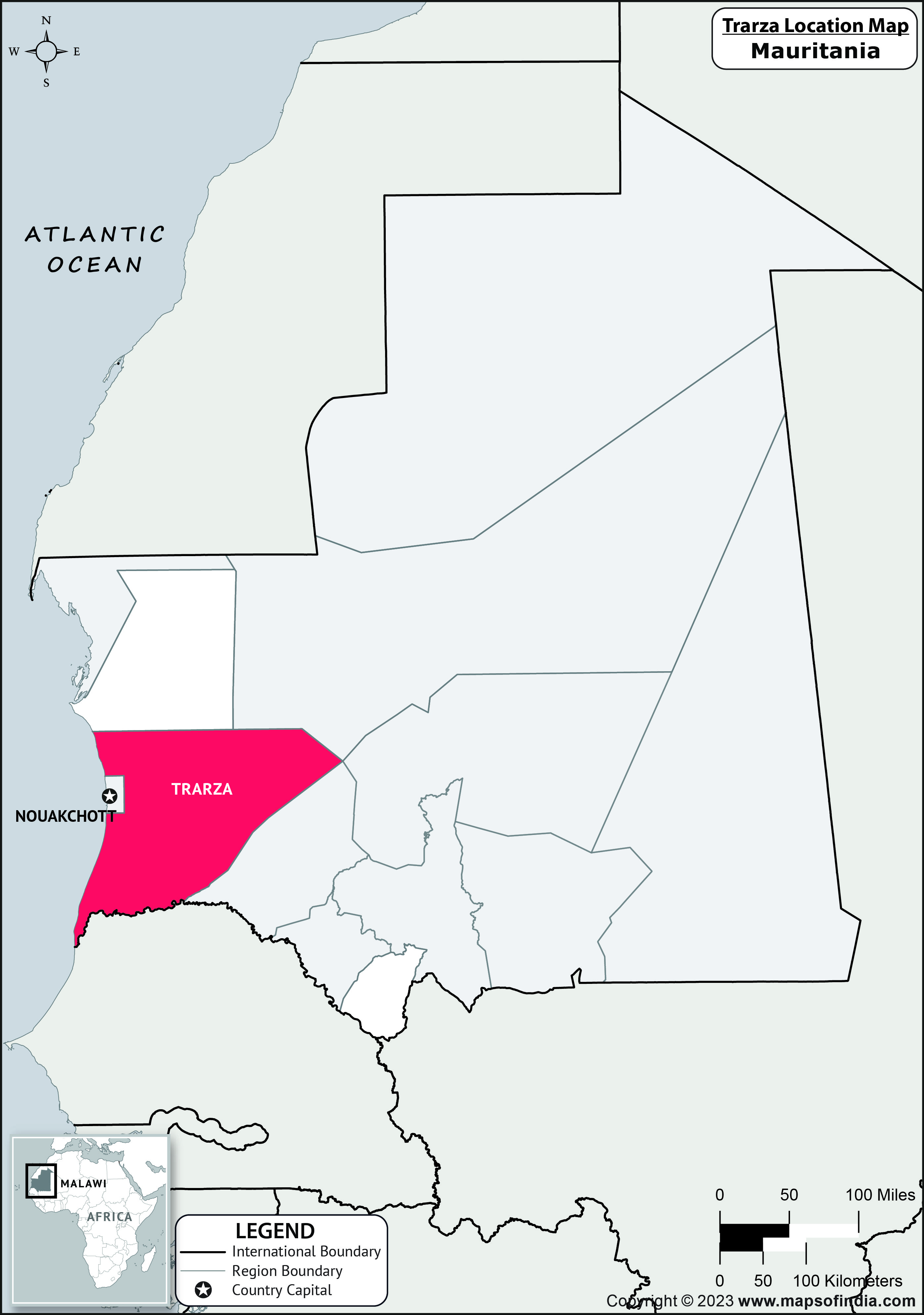 Where is Trarza Located in Mauritania? | Trarza Location Map in the ...