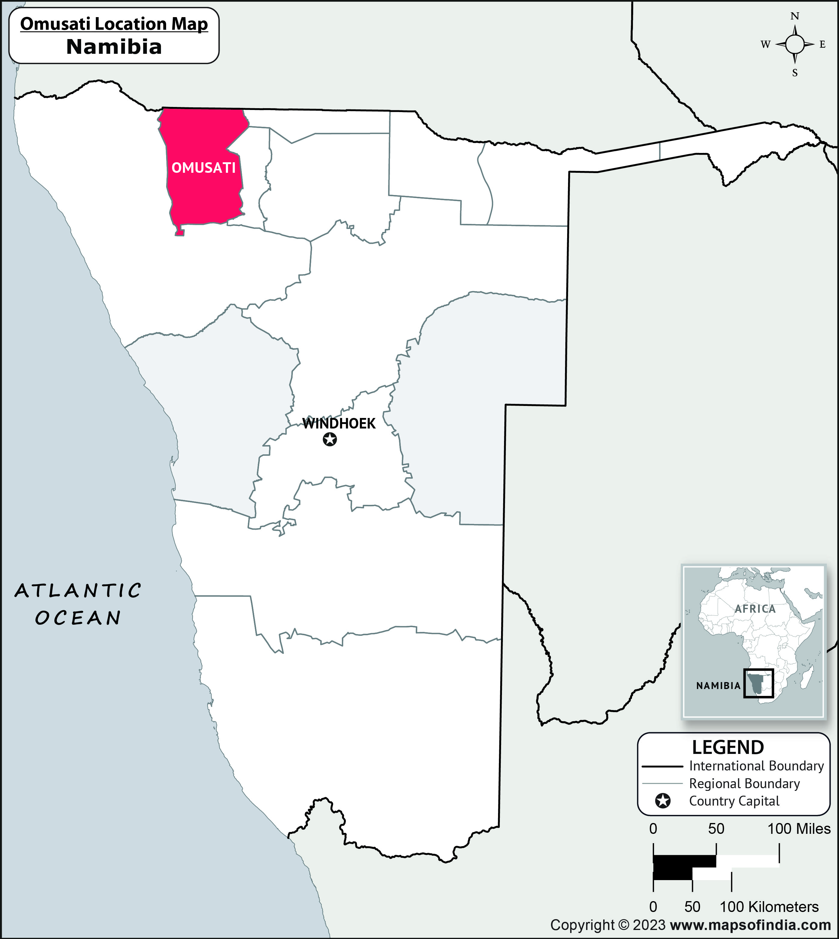 Where is Omusati Located in Namibia? | Omusati Location Map in the Namibia