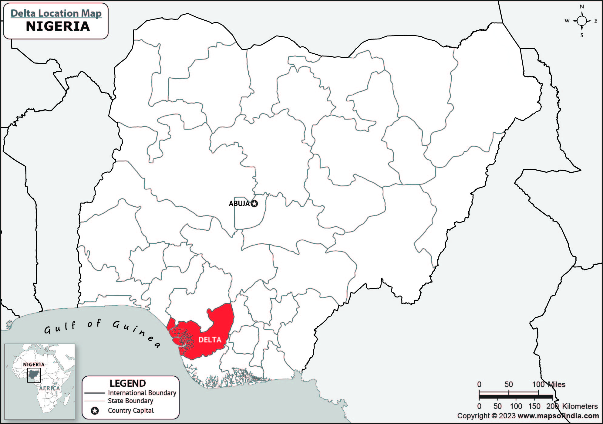 Where is Delta Located in Nigeria? | Delta Location Map in the Nigeria