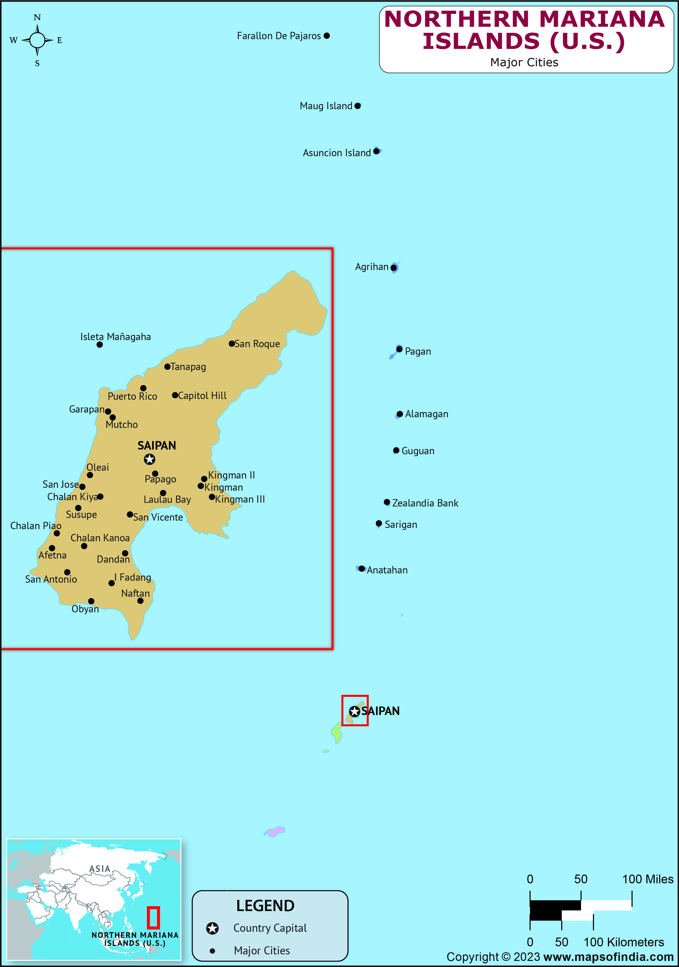 Northern Mariana Municipalities and Capitals List and Map | List of ...