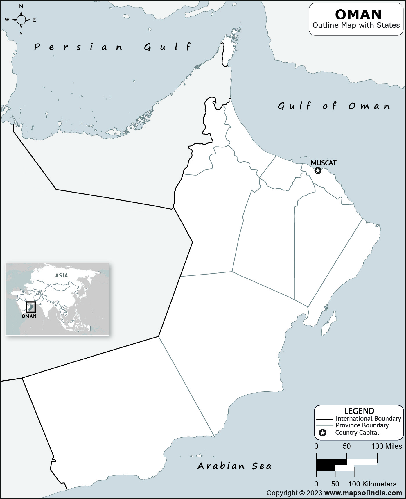 Oman Outline Map | Oman Outline Map with State Boundaries Oman Outline Map | Oman Outline Map with State Boundaries
