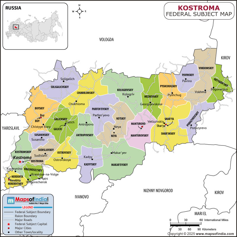 Kostroma, Russia Map – Explore Kostroma Oblast