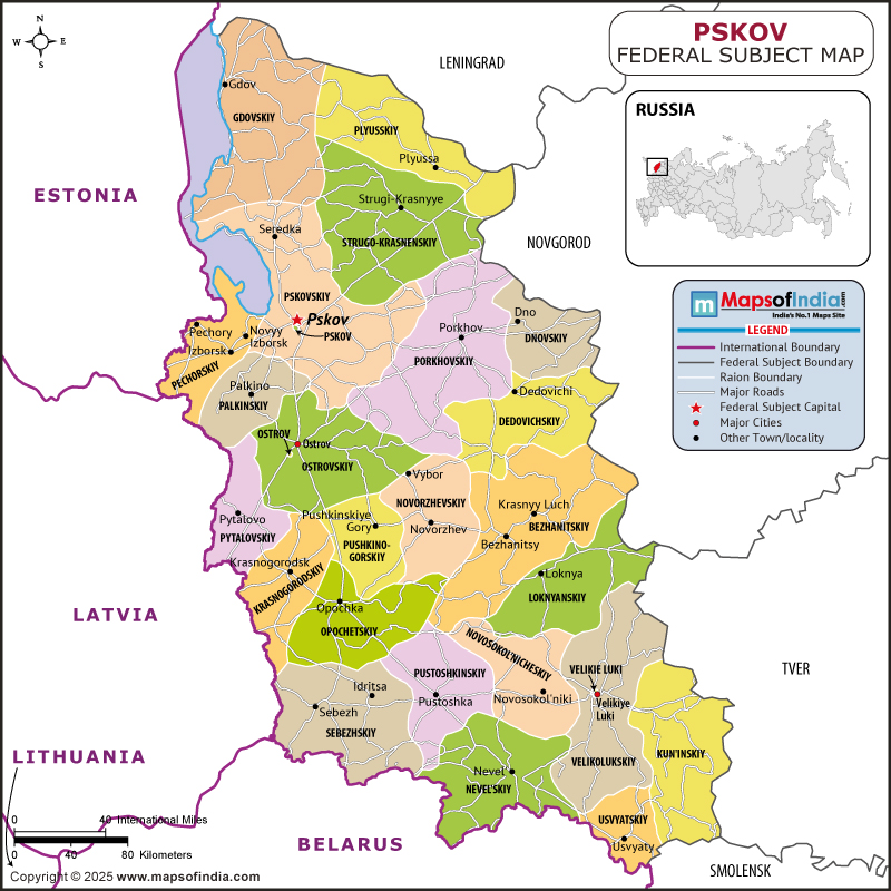 Pskov, Russia Map – Location, History & Key Facts | Maps of India