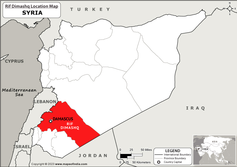 Rif Dimashq, Google Map, Syria | Google Map of Rif Dimashq Satellite View