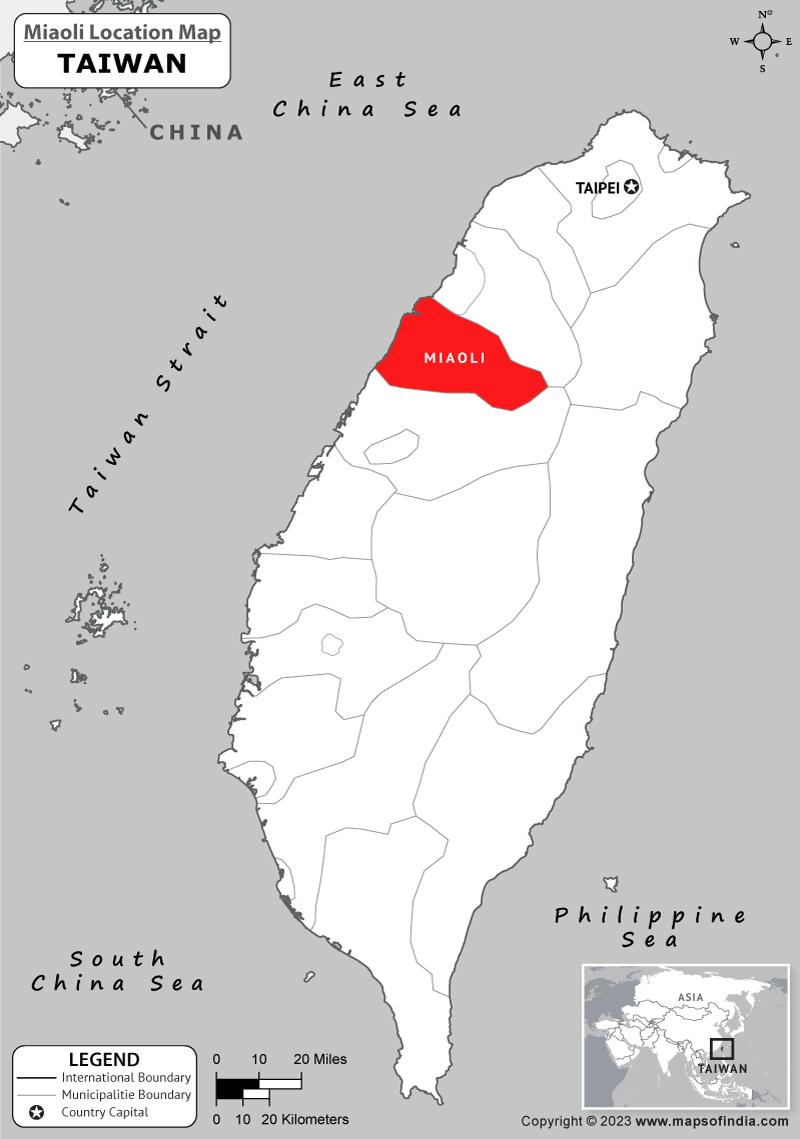 Where is Miaoli Located in Taiwan? | Miaoli Location Map in the Taiwan