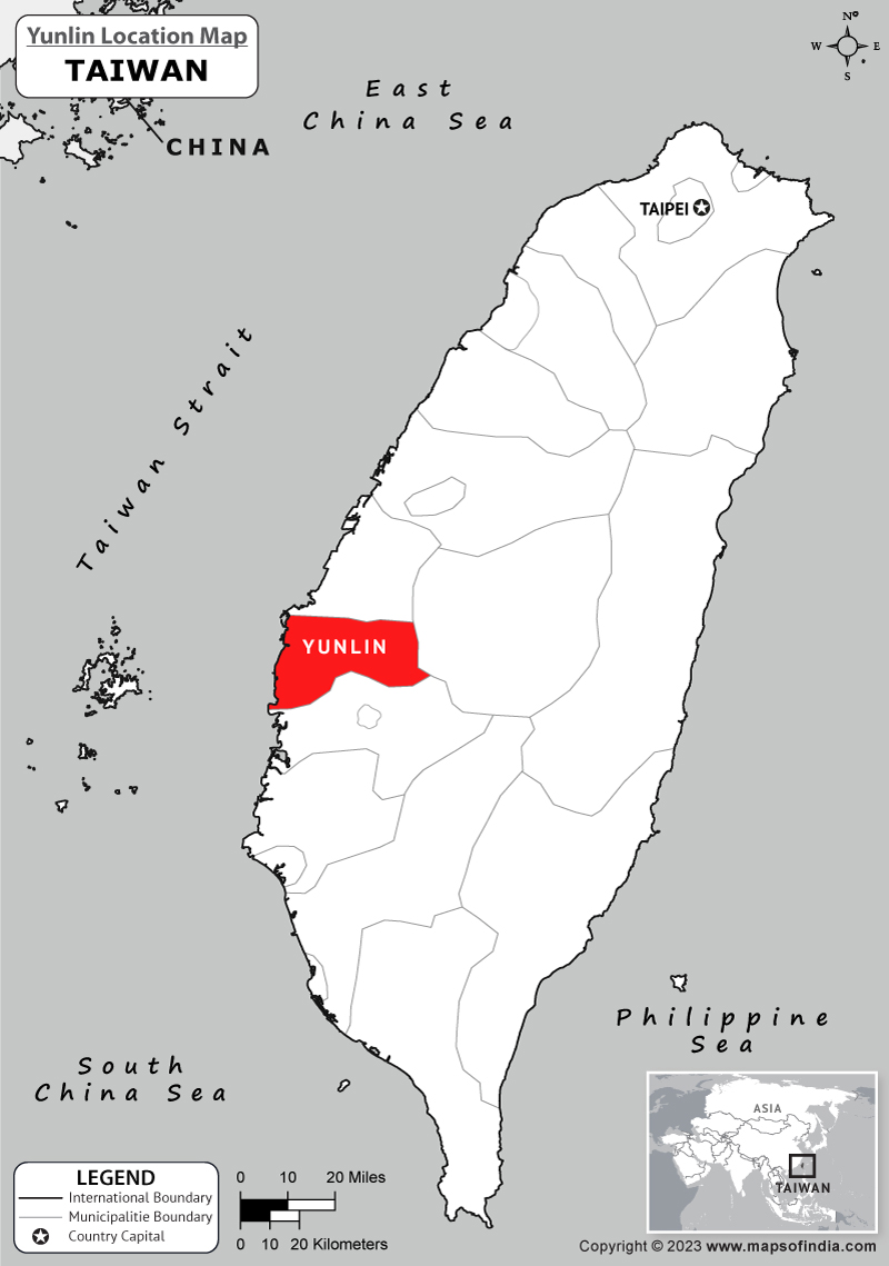 Where is yunlin Located in Taiwan? | yunlin Location Map in the Taiwan