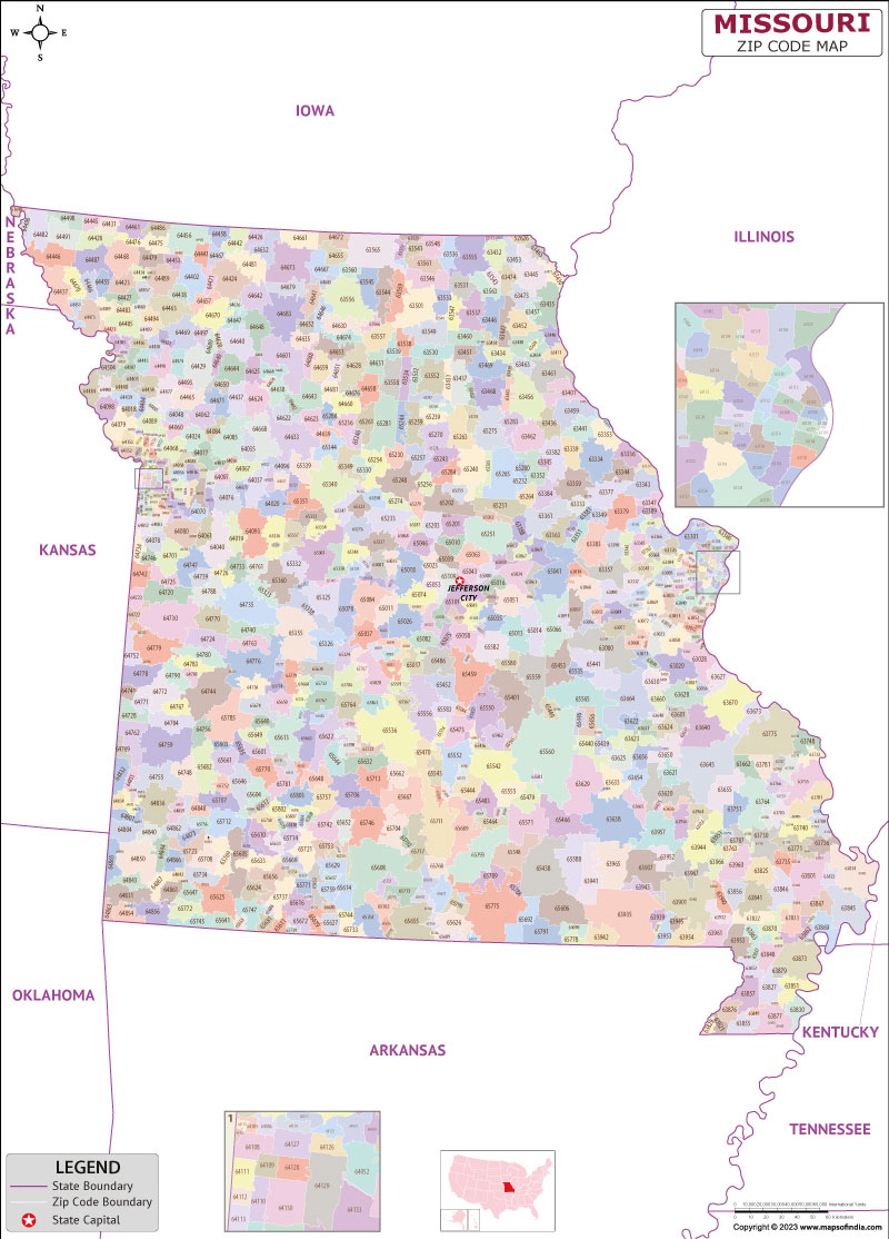 Printable Missouri Zip Code Map Printable Missouri Zip Code Map